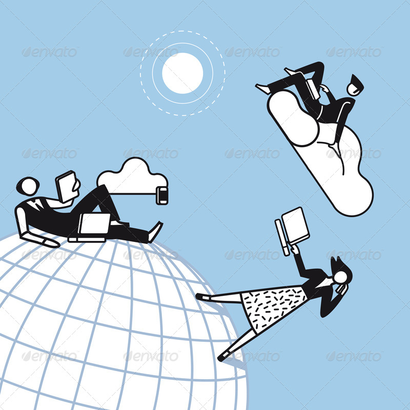 Cloud Computing Planet, Vectors | GraphicRiver